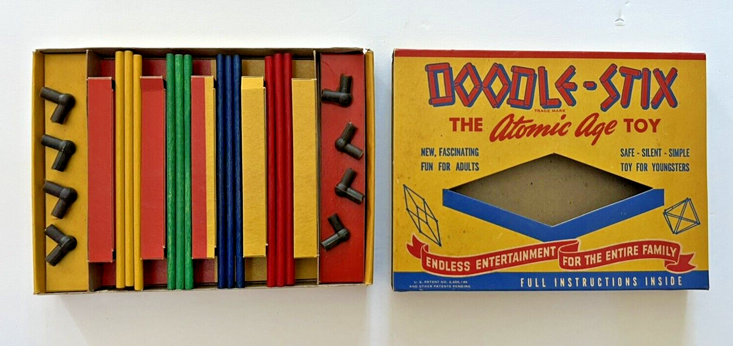 VINTAGE SET OF 2 - "Doodle Stix" THE ATOMIC AGE TOY~1940S - NEW OLD ...