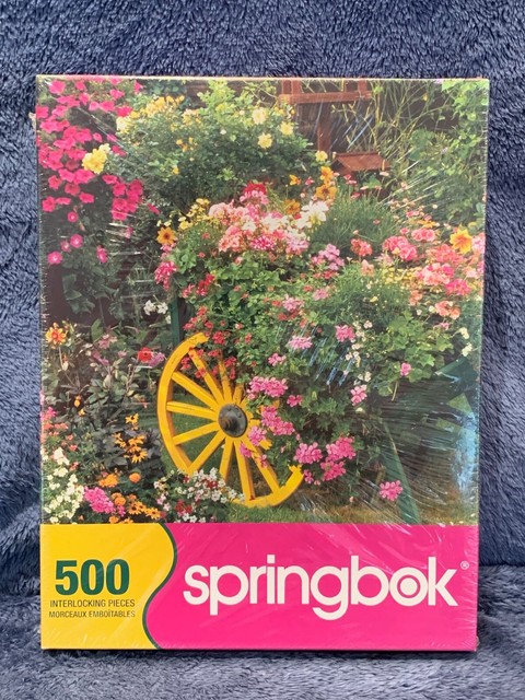 Springbok Jigsaw Puzzle 500 PC Flowers Garden Cart Wheel for sale ...