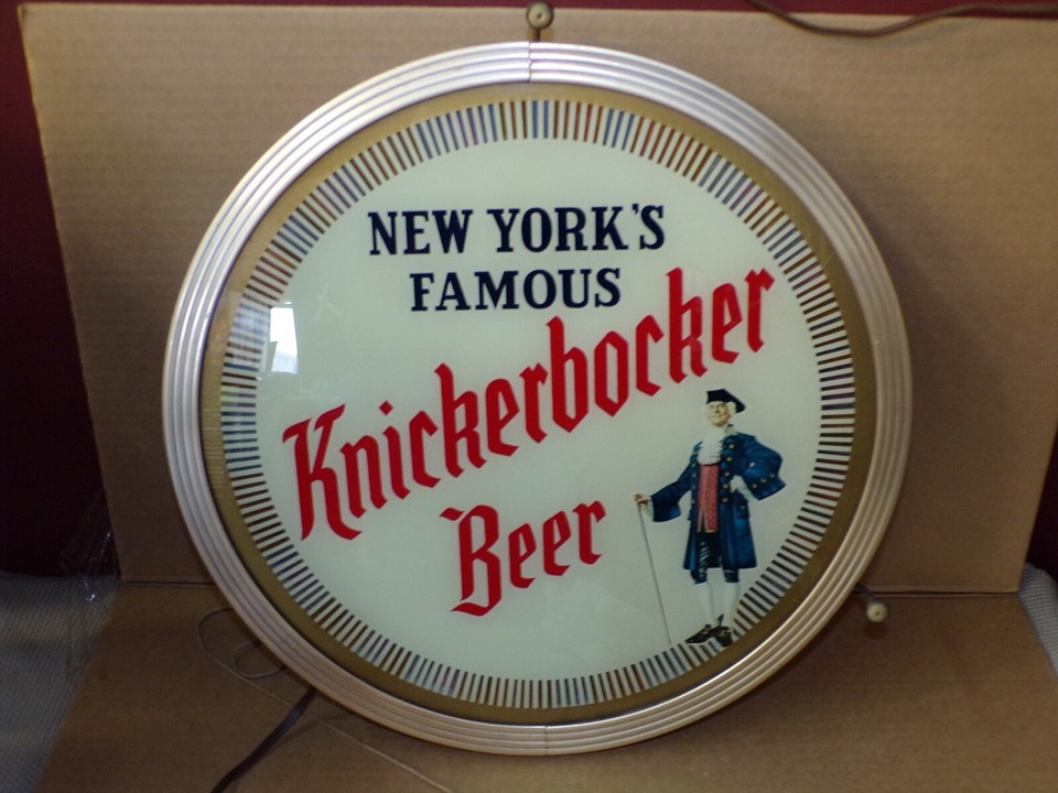 RARE 1950's KNICKERBOCKER BEER LIGHTED MOTION SIGN - JACOB RUPPERT , N ...