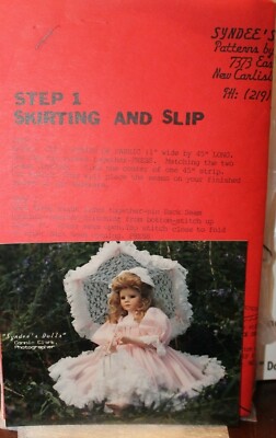 Vintage Doll Clothes Pattern Cindy Wiggins Pattern 108 Sara 1988 Uncut ...