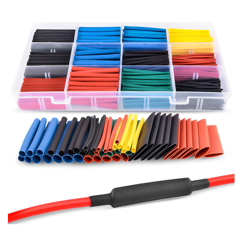 750Pcs Cable Heat Shrink Tubing Sleeve Wire Wrap Tube 2:1 Assortment ...