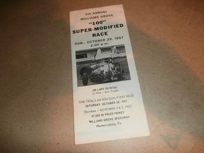 Vintage 1967 Williams Grove PA Speedway Super Modified Sprint Car Race ...