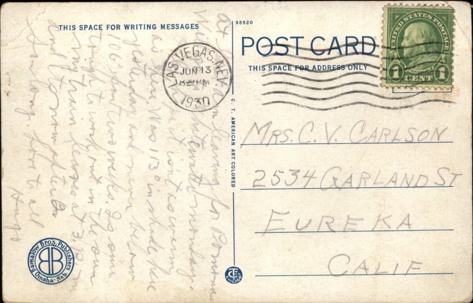 Rock formation Rainbow Canyon Nevada ~ Union Pacific ~ 1930 postcard | eBay