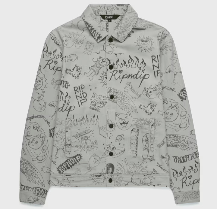 RIPNDIP Sharpie Denim Jacket Black Drawing Mens Size … - Gem