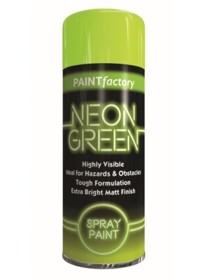 1x 400ml GREEN Fluorescent Bright Neon Spray Paint Aerosol Matt Hi Vis ...