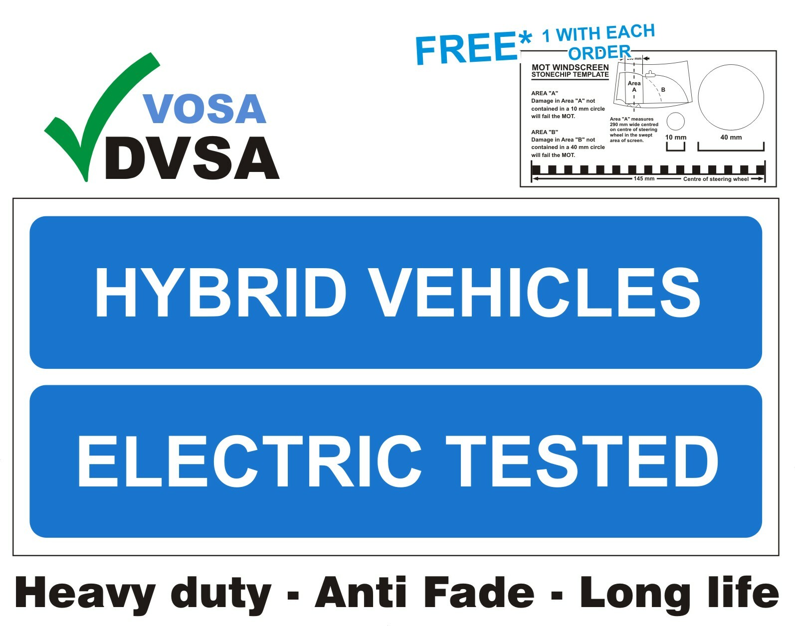 MOT SIGN | MOT SIGNS | VOSA DVSA | H/DUTY HYBRID VEHICLES ELECTRIC ...