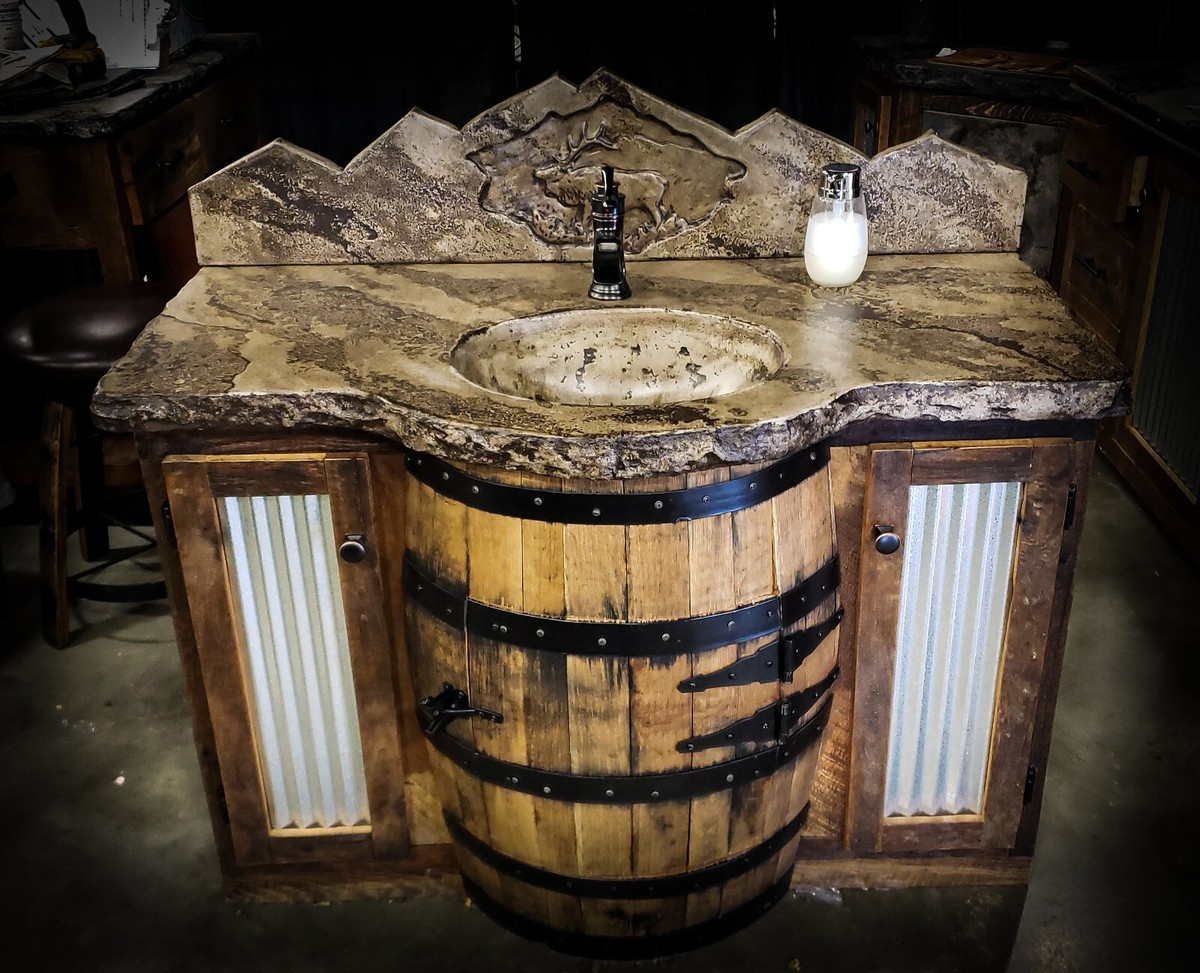 Whiskey Barrel Bathroom