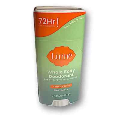 Lume SMOOTH SOLID 2.6oz FRESH ALPINE Whole Body Deodorant 72Hr Odor ...