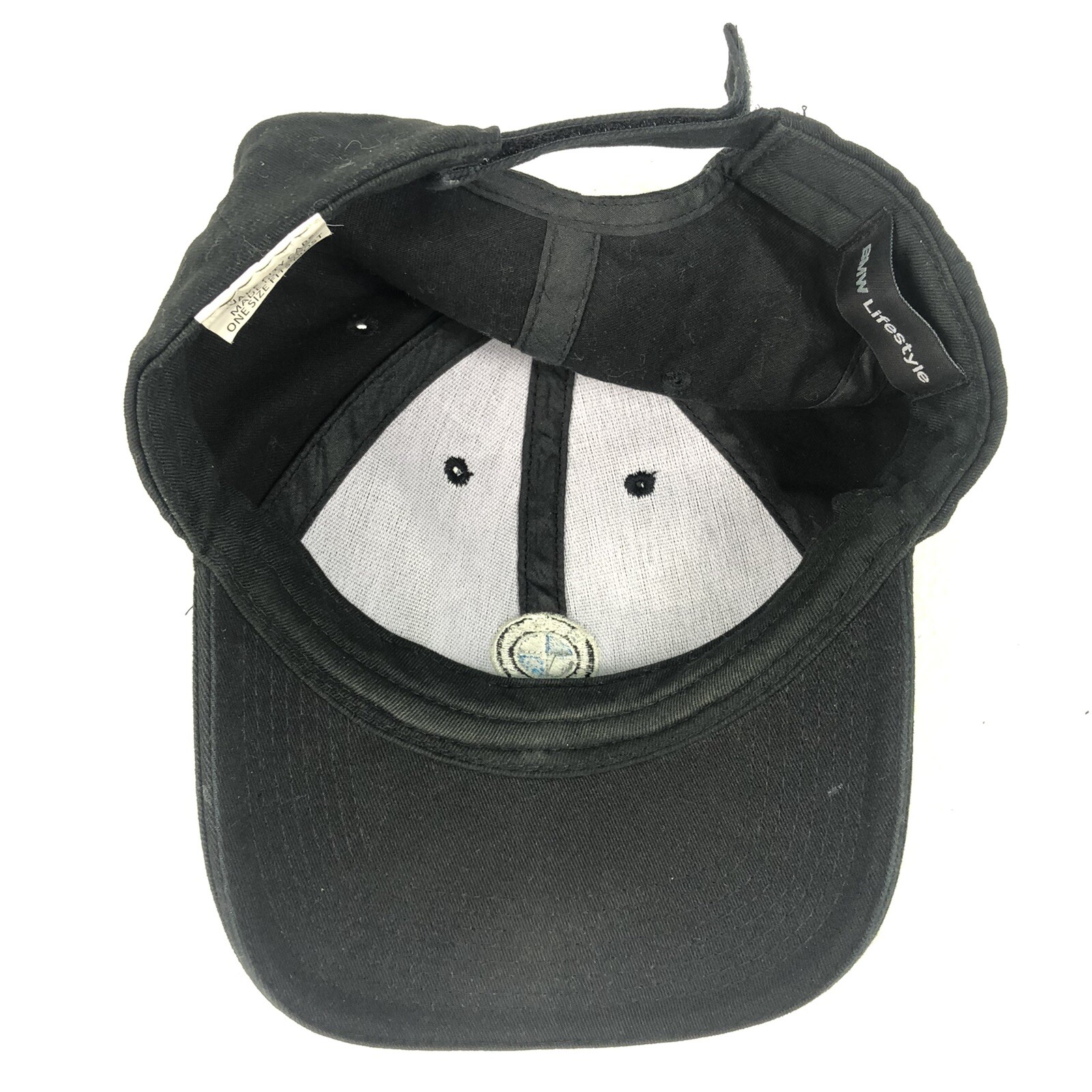 BMW Lifestyle Black Logo Strapback Hat Cap - Gem