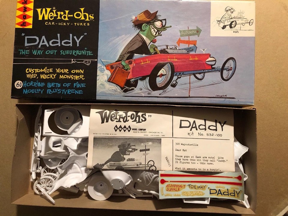 1963 HAWK WEIRD-OHS DADDY MODEL KIT COMPLETE MIB HOT ROD C9 ORIGINAL ...