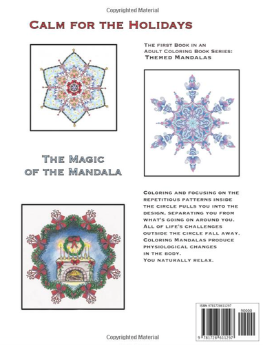 Adult Coloring Book Christmas Mandalas, Stress Relieving, Holiday ...