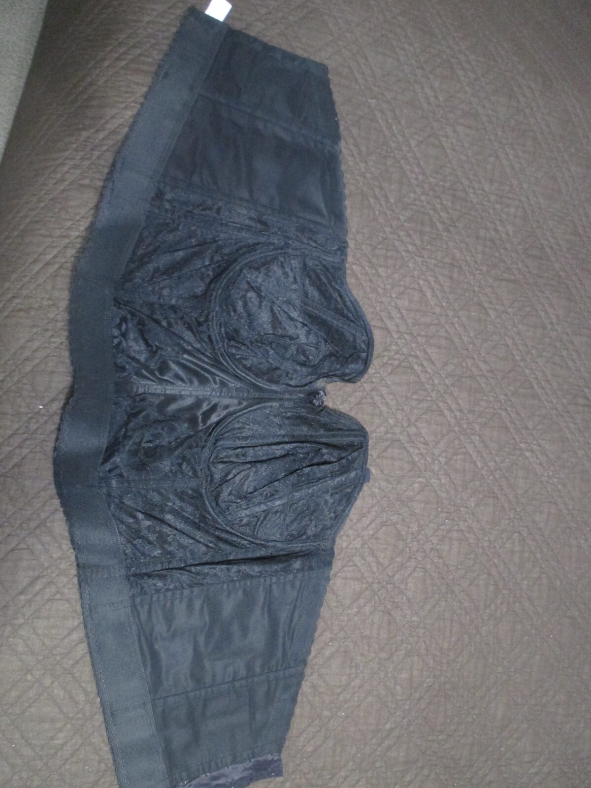 VINTAGE GODDESS BLACK STRAPLESS LONG LINE BRA 42DD - Gem