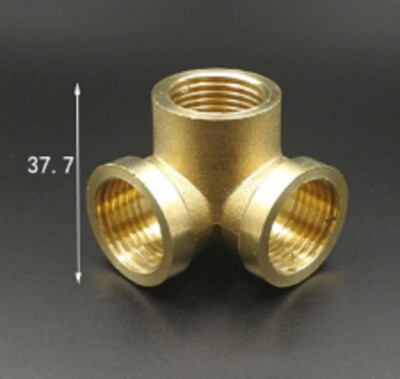 Corner Tee BSP 1/2" Female Thread Brass Connector Fitting Tube Pipe ...