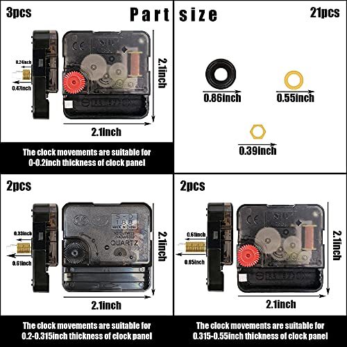7pcs High Torque Quartz Clock Movement Mechanism Replacement Clock Kit ...