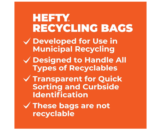Hefty Recycling Trash Bags, Clear, 30 Gallon, 36 Count | eBay