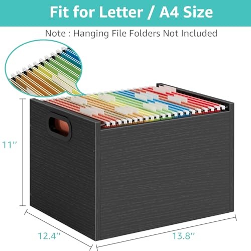 Black Wood File Organizer Box - Filing Bin for Letter & A4 Size Wood | eBay