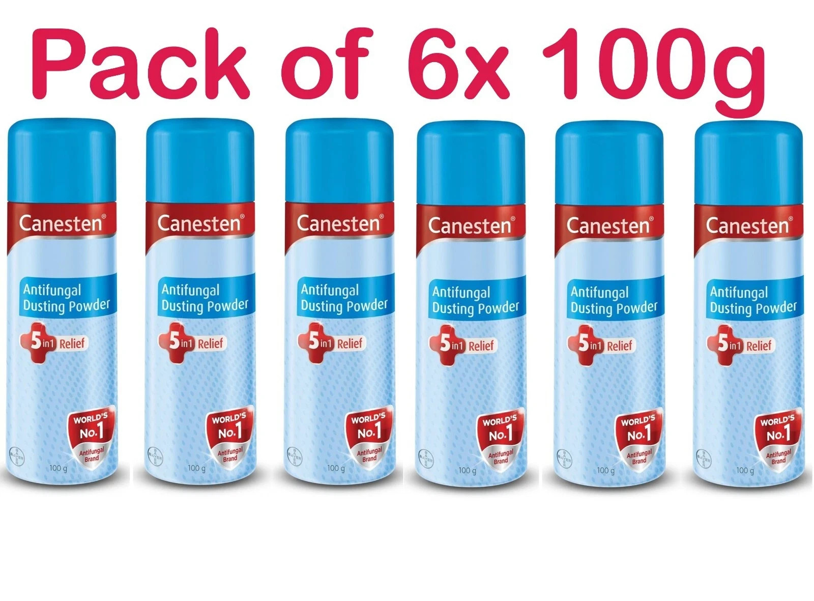 6X 100g Canesten Antifungal Dusting Powder For Fungal Infections ...