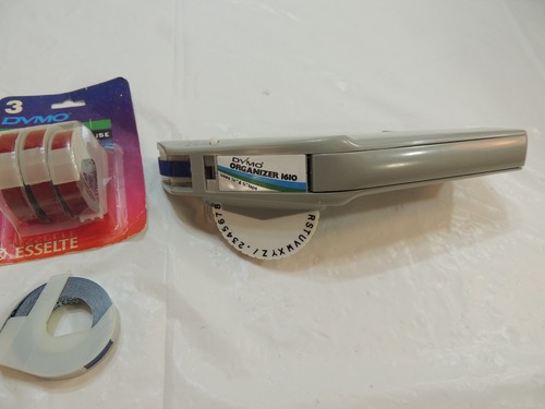 Vintage Dymo Organizer 1610 Label Maker Writer Tan Gray Uses 3/8" 1/4 ...