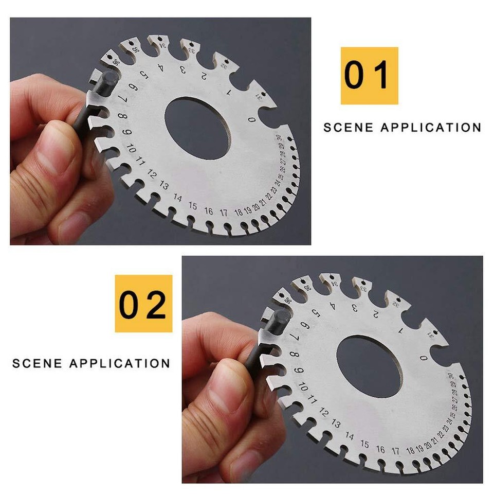 2PCS Sheet Metal Gauge Thickness Gage Wire Gauge Round Measuring Tool ...