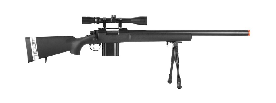 Wellfire MB4404BAB Airsoft M24 Sniper Rifle W/ Scope & Bipod | eBay