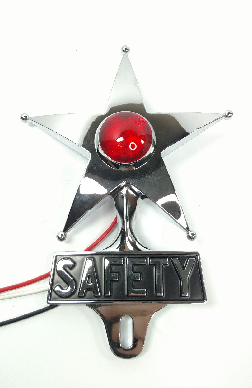 Safety Star License Plate Topper - Dual Function Red LED & VTG Car ...