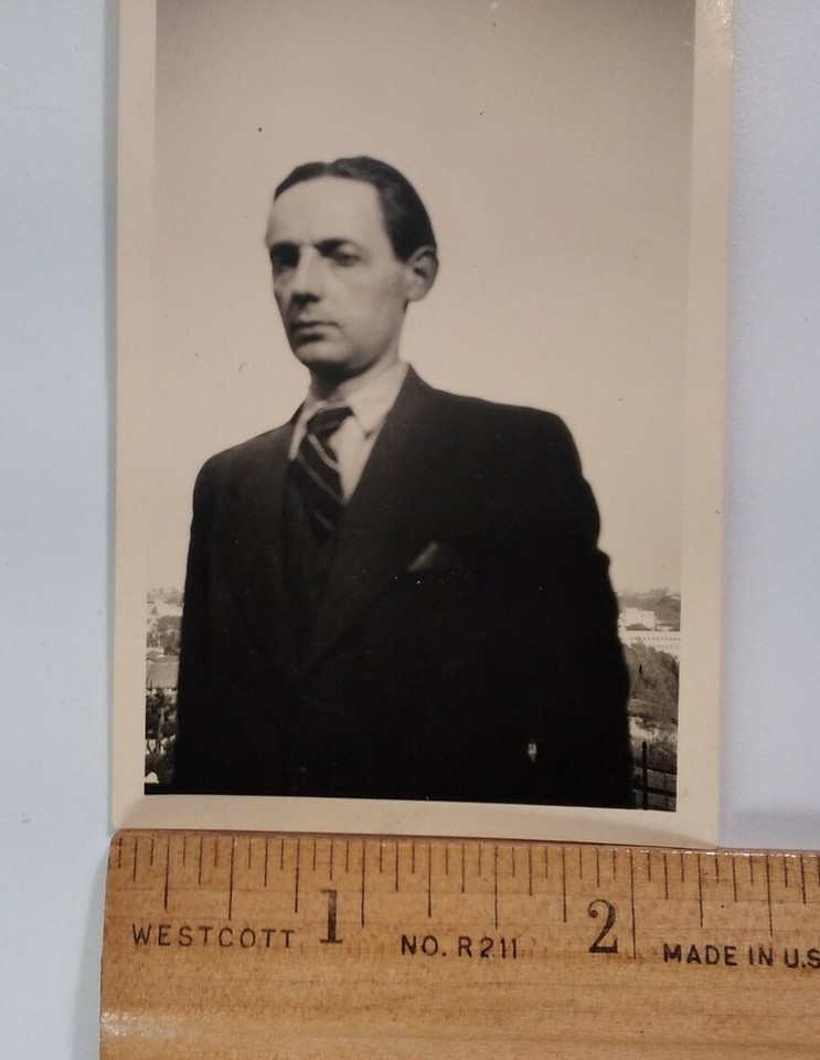 Handsome Man Antique Photo VTG Early 1900s Violinist Suit Tie | eBay