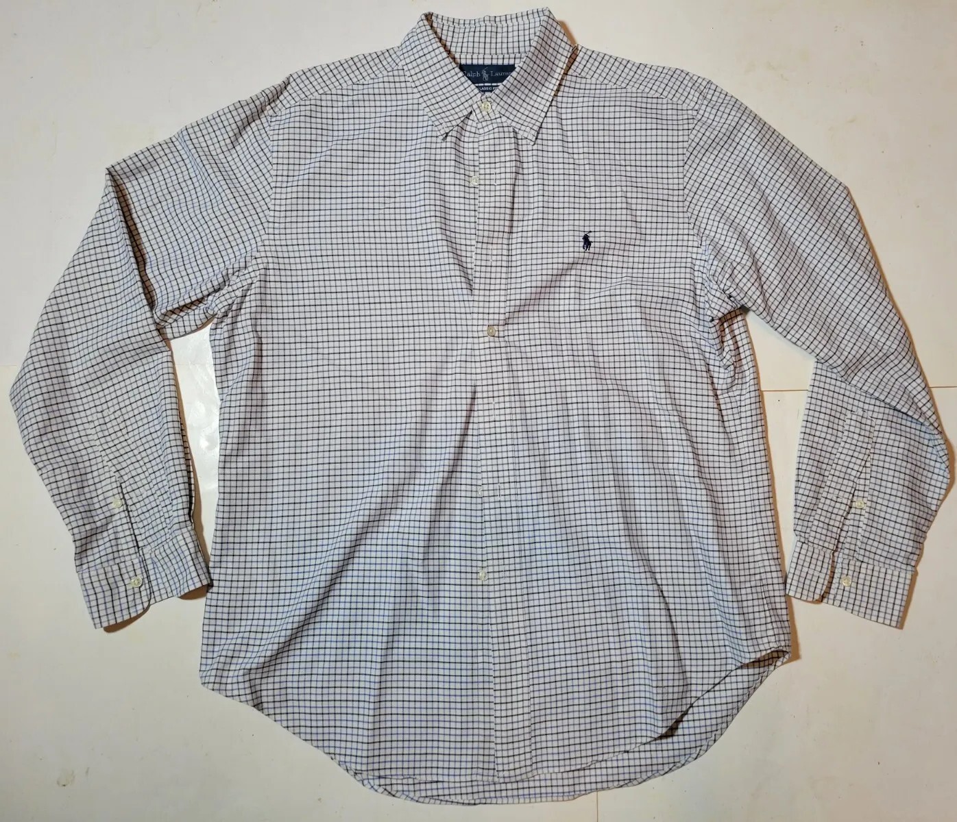 Ralph Lauren Polo Mens Button Up Shirt Classic Fit Plaid Size Large ...