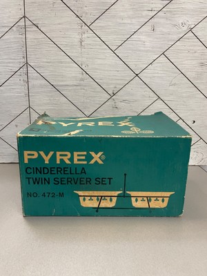 RARE Vintage Pyrex Promotional Twin Servers with caddy in original box ...