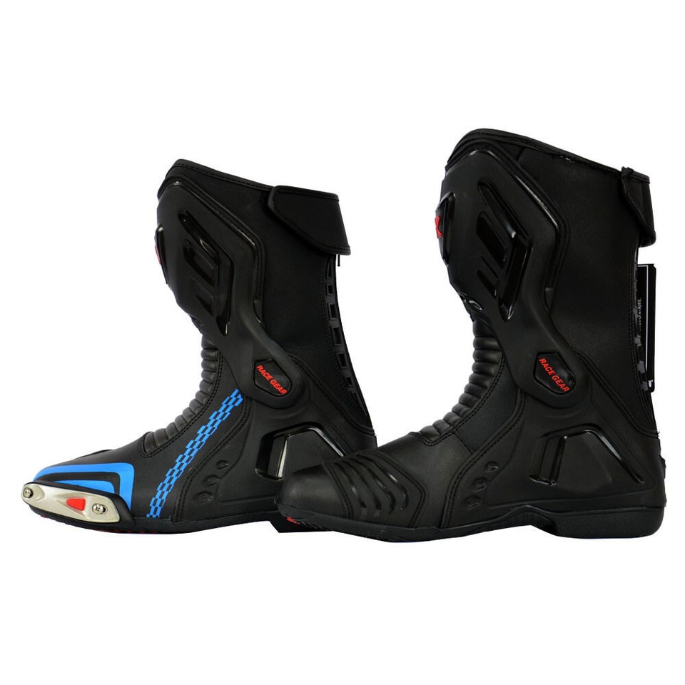 XTRON Full Leather Motorcycle Adventure Long Motorbike Toe Protect ...