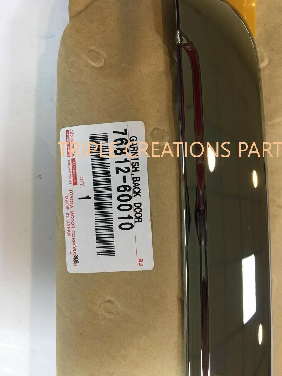 76812-60010 Genuine Toyota Garnish Back Door Outside 7681260010 OEM | eBay