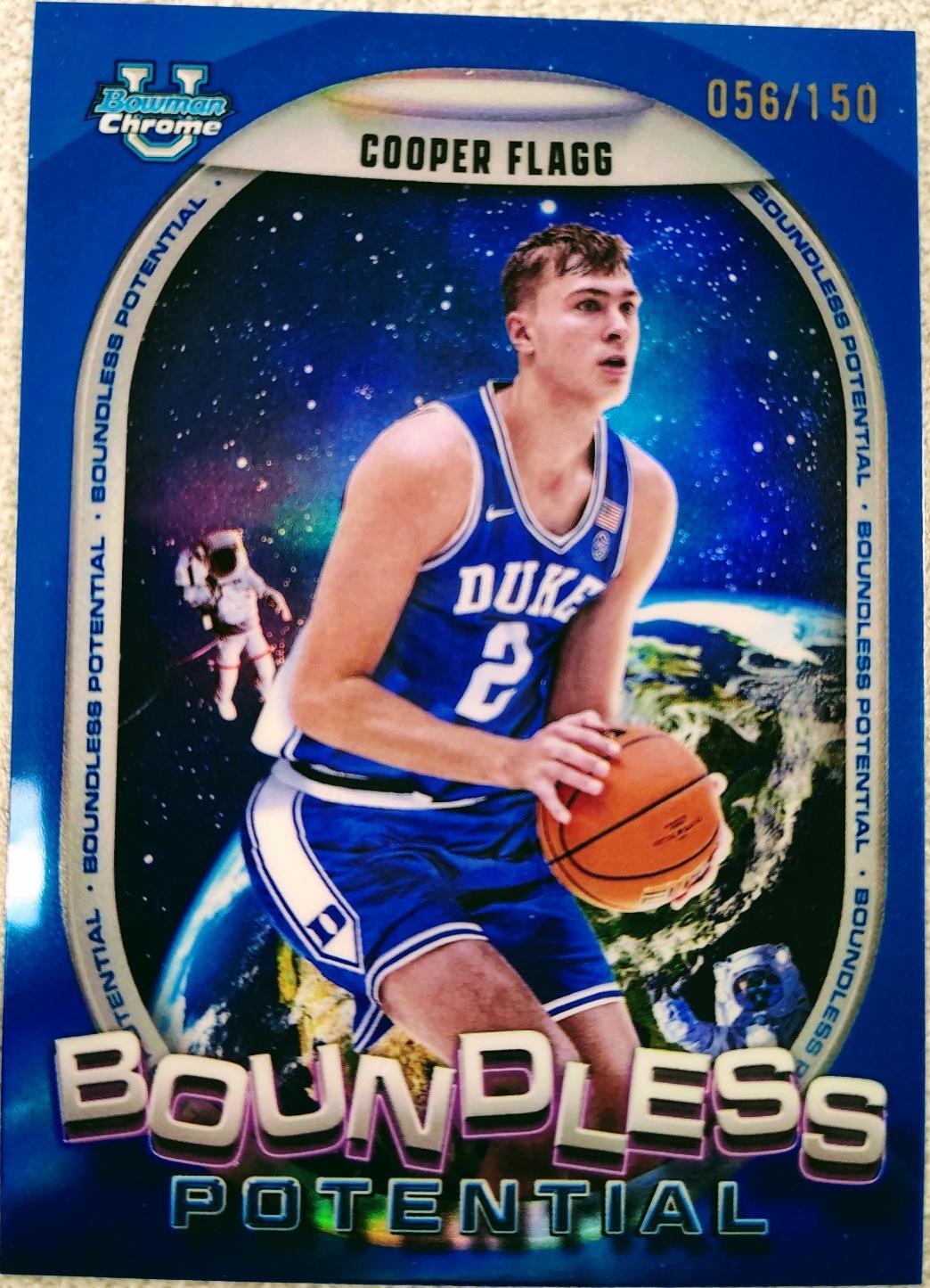 2024-25 Bowman University Chrome - Boundless Potential Cooper Flagg #BP-3 Blue Refractor /150 ...