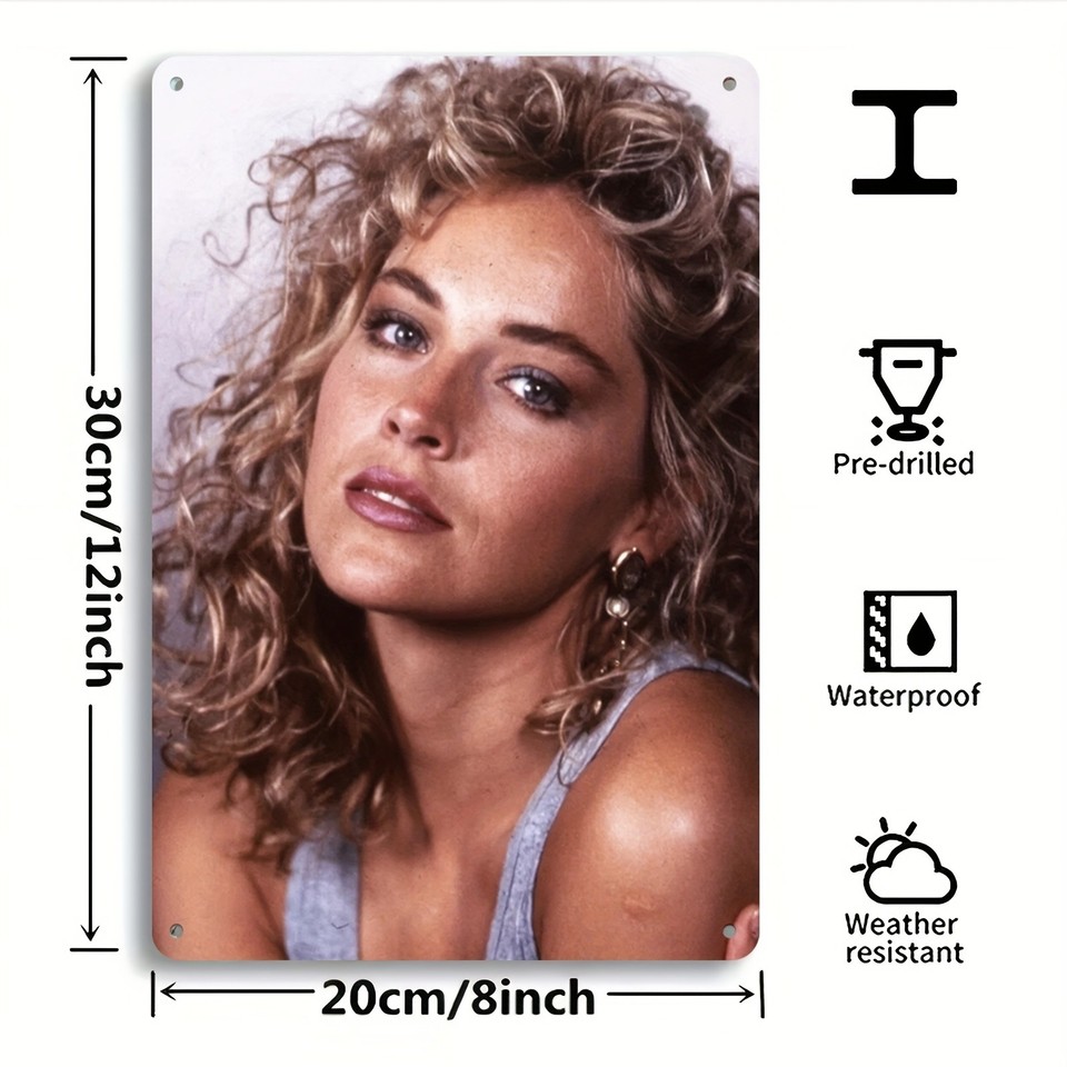 2D Flat Tin Metal Signs Home Décor Wall Art Featuring a Sharon Stone ...