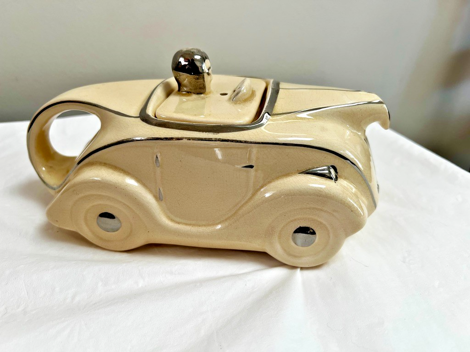 Vtg James Sadler OKT42 Ivory Racing Car Teapot Art Deco 1930s ...