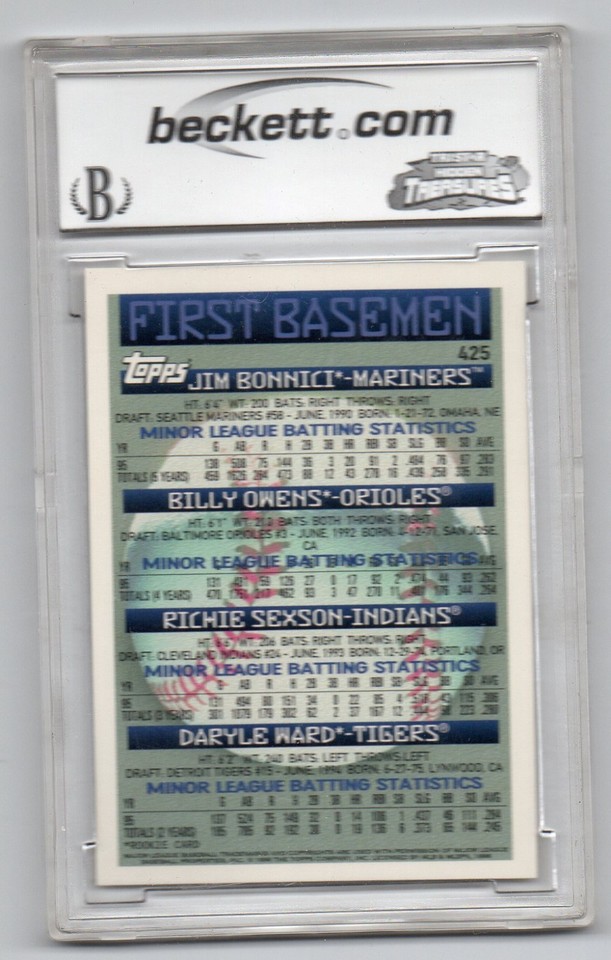 1996 Topps #425 Richie Sexson Jim Bonnici Billy Owens Daryle Ward ...