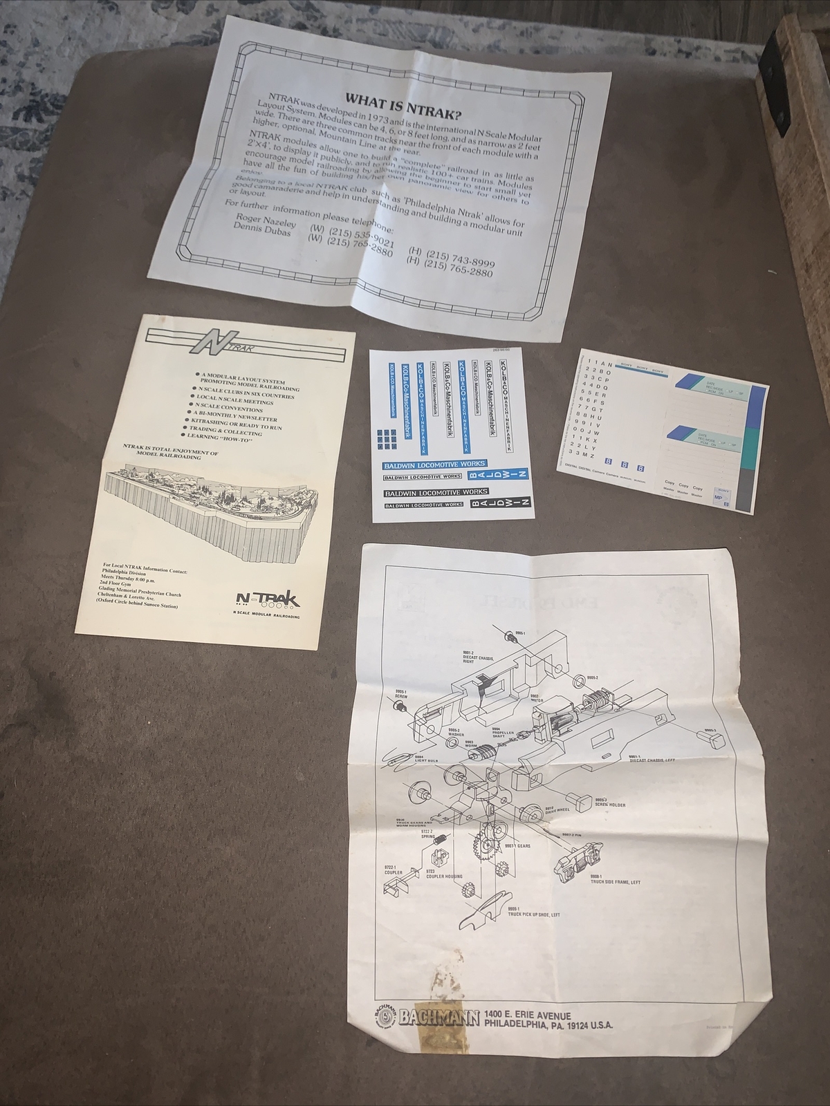 Ntrak paperwork & other various Bachmann For Model Train Set Up 80s | eBay