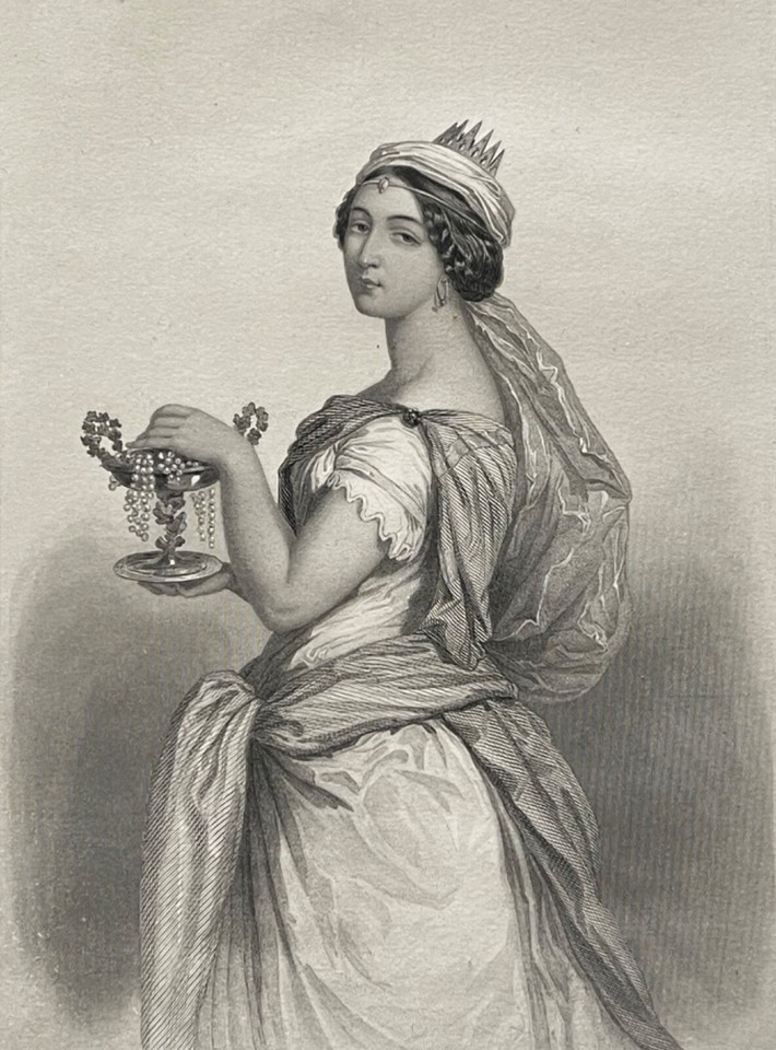 Queen Saba Maitresse King Salomon Engraving After Gustave Staal 1814 ...