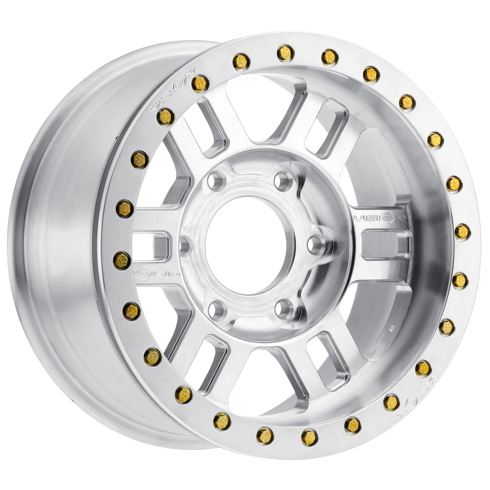 1 New Vision F-manx 17x9.5 8-165.10 -18 Machined With Machined Ring ...