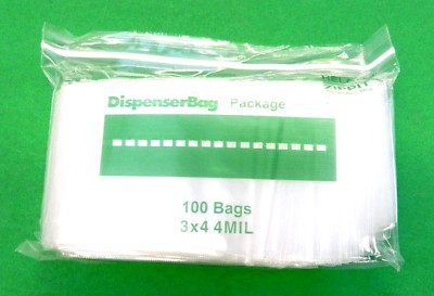 4mil Reloc Zippit 3x4 Bags Clear Reclosable Thick Heavy Duty Bags 3"x4 ...
