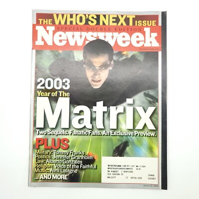 NEWSWEEK December 30 2002 January 6 2003 Year of The Matrix VG | eBay