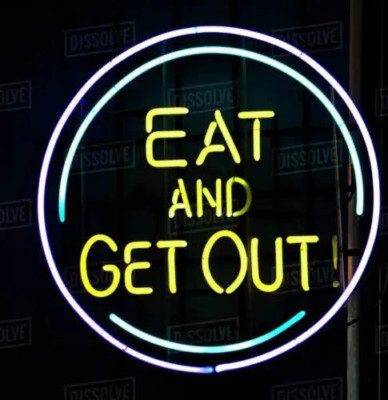 Eat And Get Out Handmade Neon Light Sign Wall Window Visual Lamp 17"x17 ...