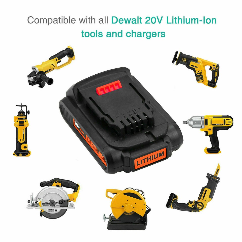 3.0Ah For DeWALT 20V Max Lithium Ion Battery DCB201 DCB203 DCB207 ...