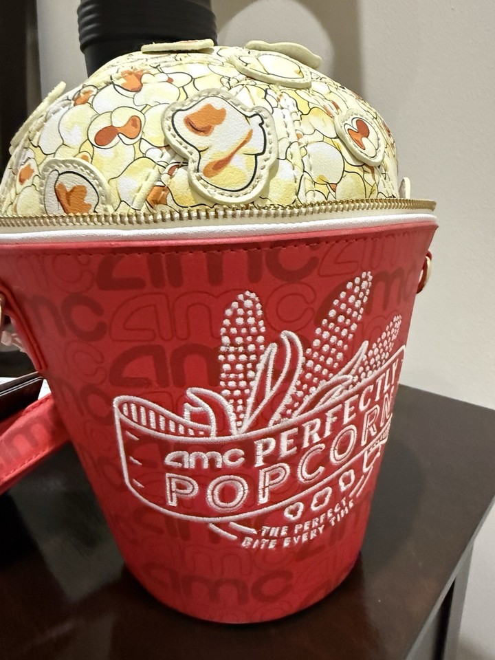 NWT Loungefly X AMC "Perfectly Popcorn Red Popcorn Bucket Crossbody Bag ...