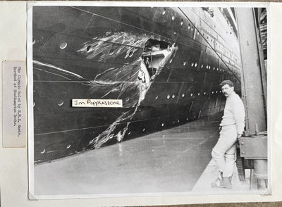 Photograph - RMS Olympic At Southampton Docks 1911 After HMS Hawke ...