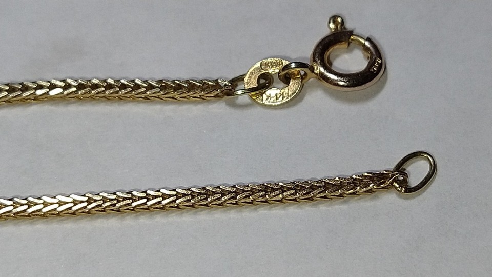 Solid 14k gold Italian foxtail chain necklace 4.68 grams - 18" | eBay