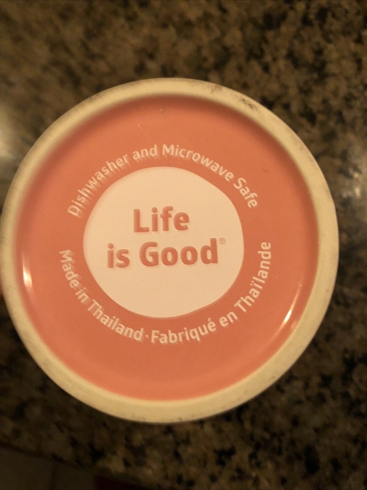 Life Is Good “Namaste” Coffee Mug Tea Cup Watermelon Pink Good Til The ...
