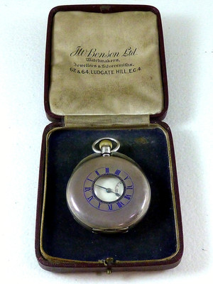 J W Benson Solid Silver Swiss Half Hunter Pocket Watch London 1937 Case ...