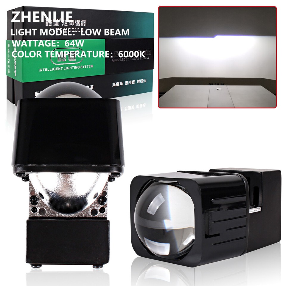 NHK 116W Mini Bi LED Projector Lens Headlight Universal Kit VS Xenon ...
