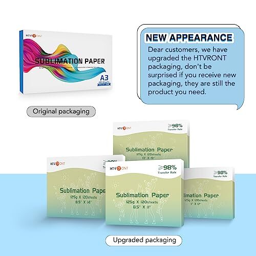 Sublimation Paper 8.5 x 11 Inch - 120 Sheets Easy to Transfer ...