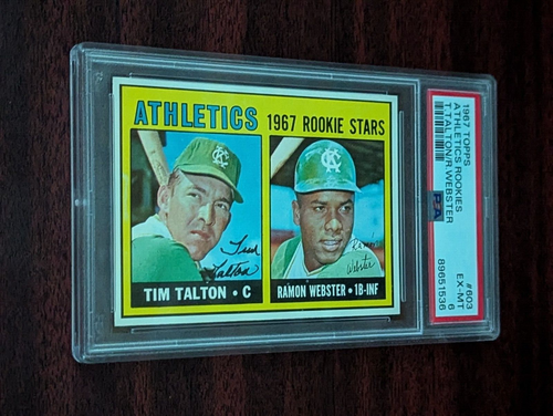 1967 Topps Baseball 603 Athletics Rookies Talton/Webster PSA 6 EX-MT ...