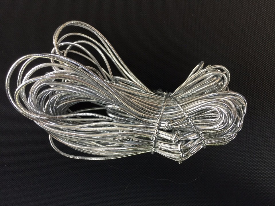 50 Qty Silver 10" Metallic Stretch Loops Elastic Cord Loop Gift ...